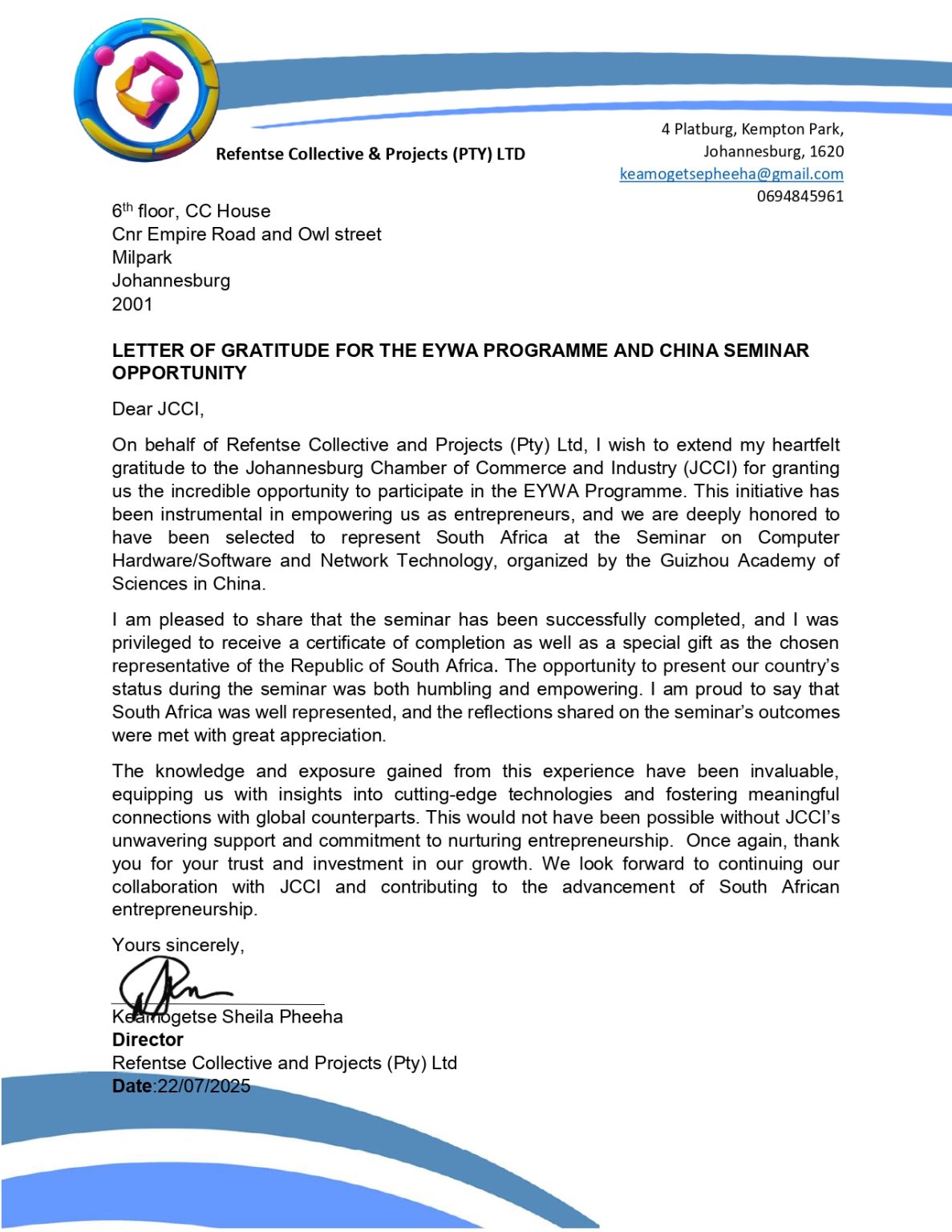 EYWA CHINA SEMINAR – JCCI